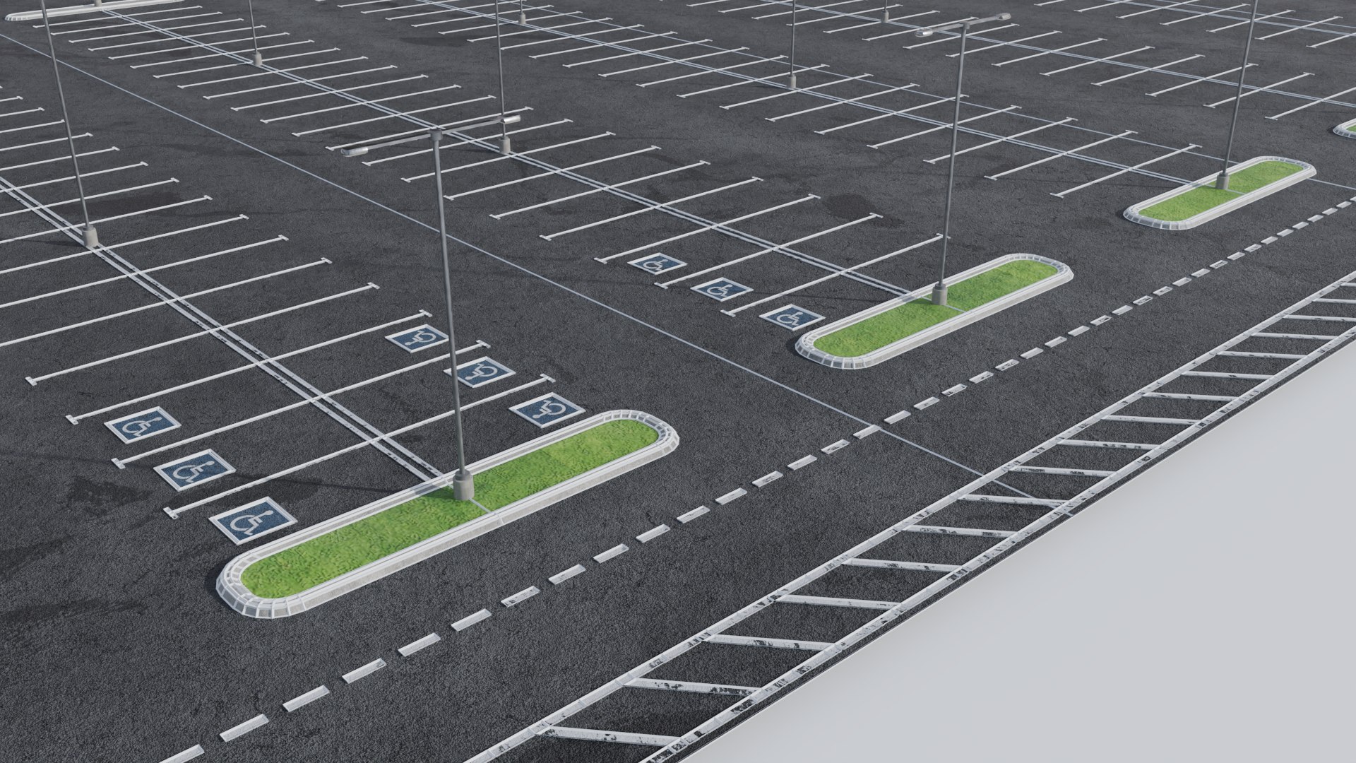 3D Parking Lot Large With 8K Textures - TurboSquid 2199627