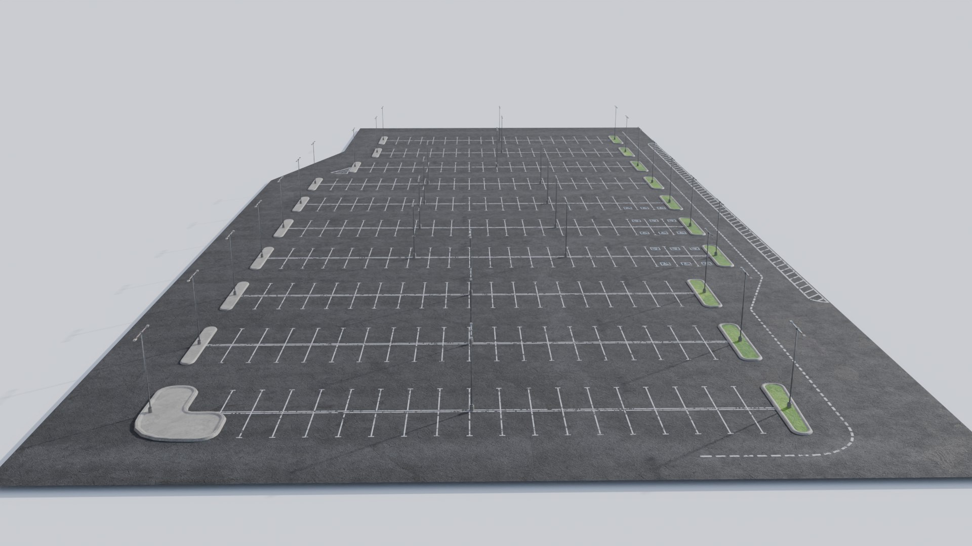 3D Parking Lot Large With 8K Textures - TurboSquid 2199627