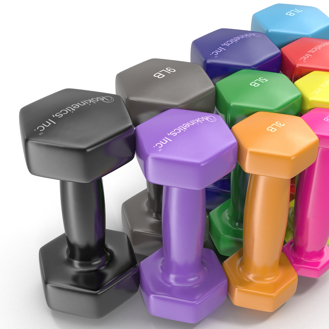 3d dumbbell weights set generic model