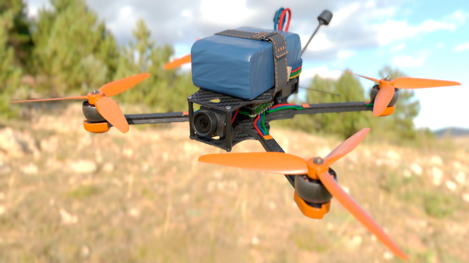 3D FPV Drone PBR Model - TurboSquid 2206255