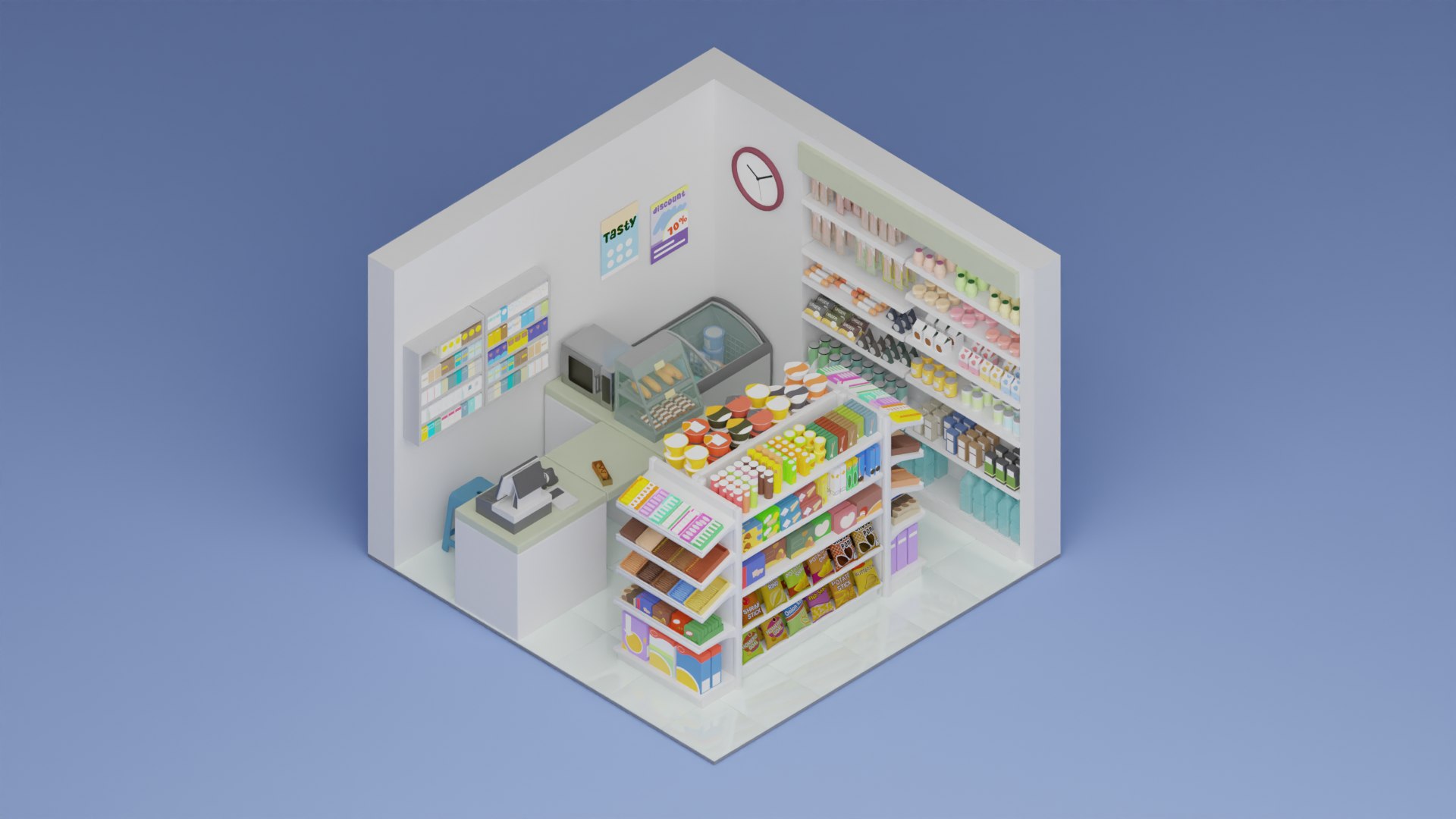 Convenience Store Iso 3D Model - TurboSquid 2134317