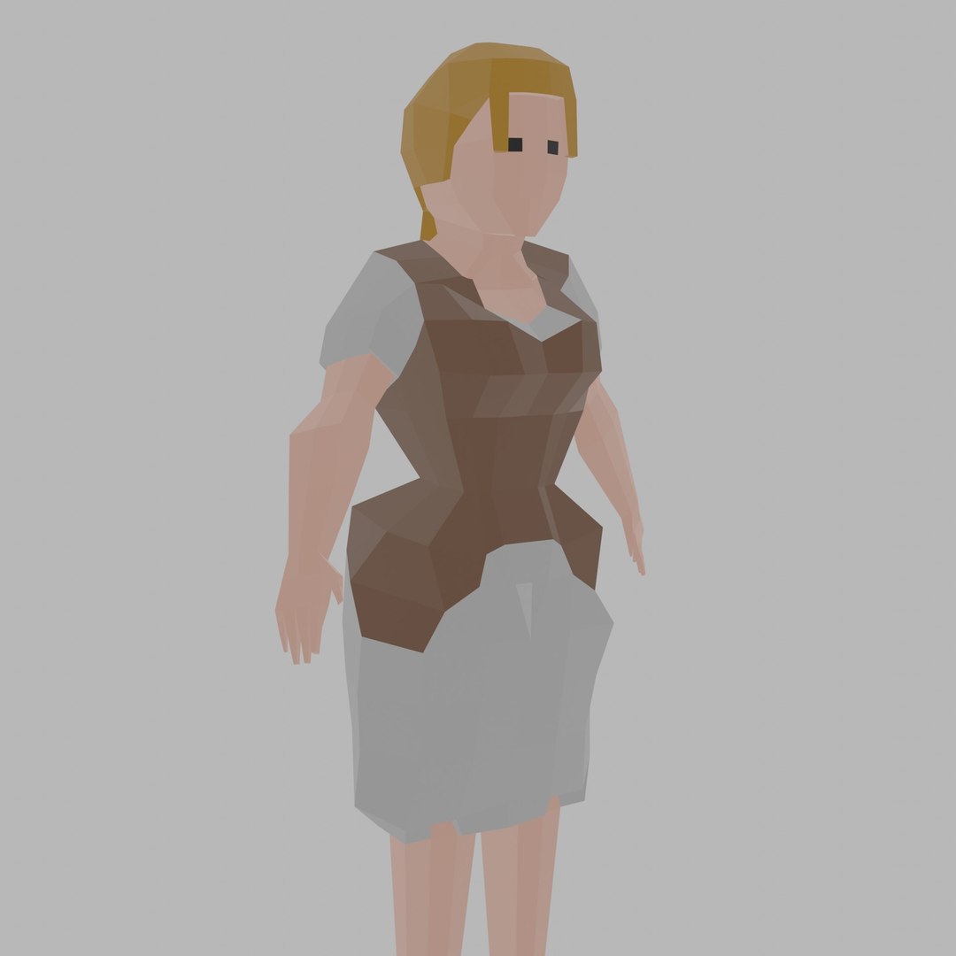 Low Poly Medieval Peasant Woman Rigged 6 Model - TurboSquid 2168562