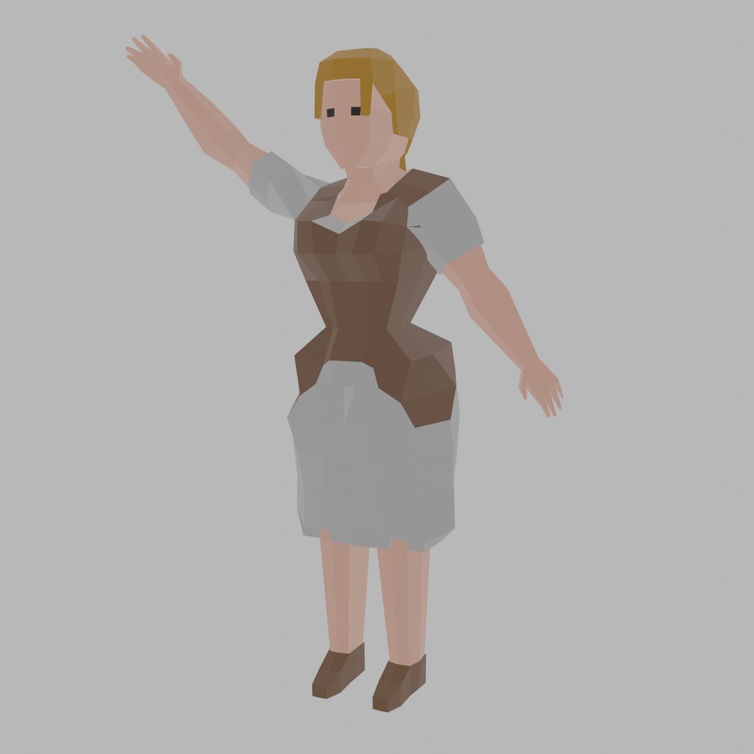 Low Poly Medieval Peasant Woman Rigged 6 Model - TurboSquid 2168562