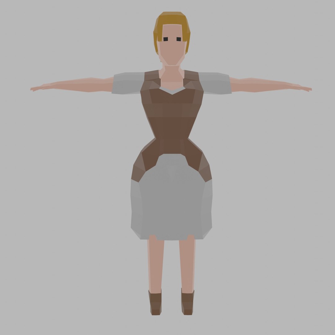 Low Poly Medieval Peasant Woman Rigged 6 Model - TurboSquid 2168562