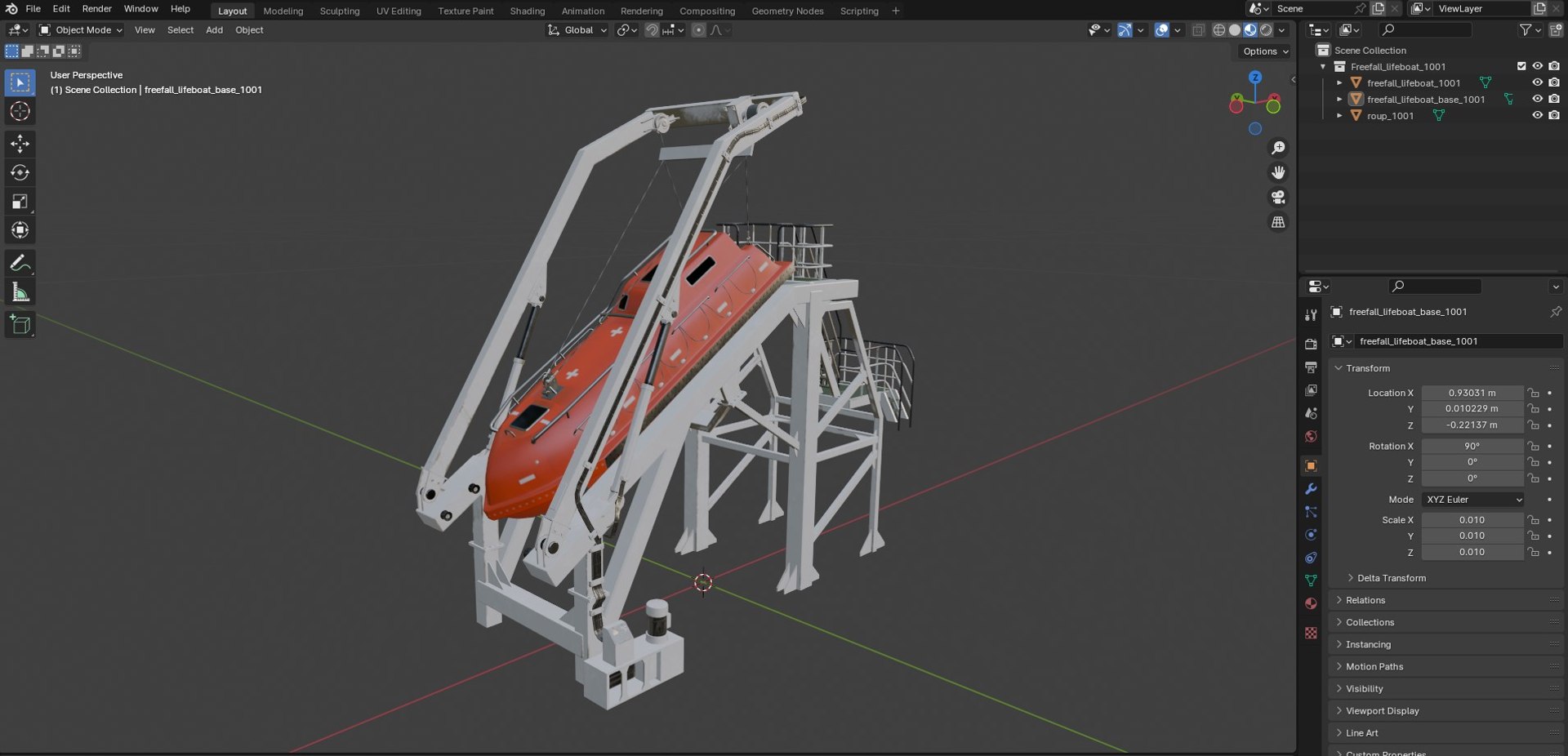 Freefall lifeboat 3D model - TurboSquid 2171295