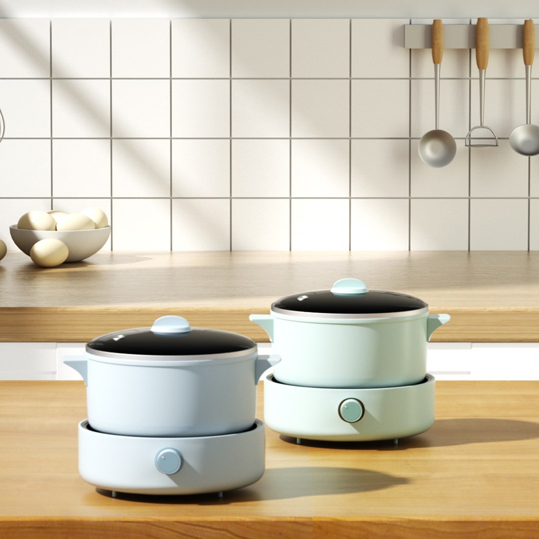 3D Kitchen Scenes Electric Rice Cooker Bowl C4D OC Home Appliances ...