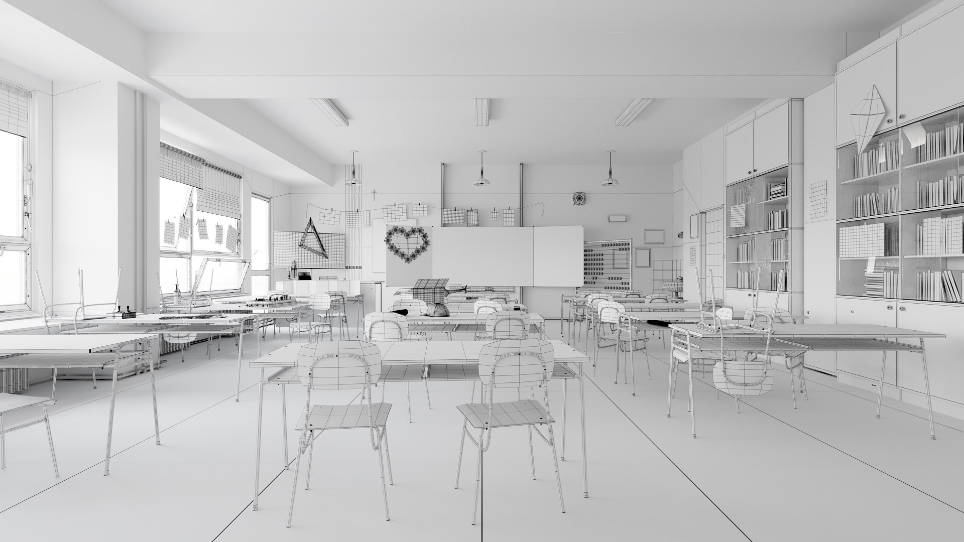 3D Classroom Scene Model - TurboSquid 2219406