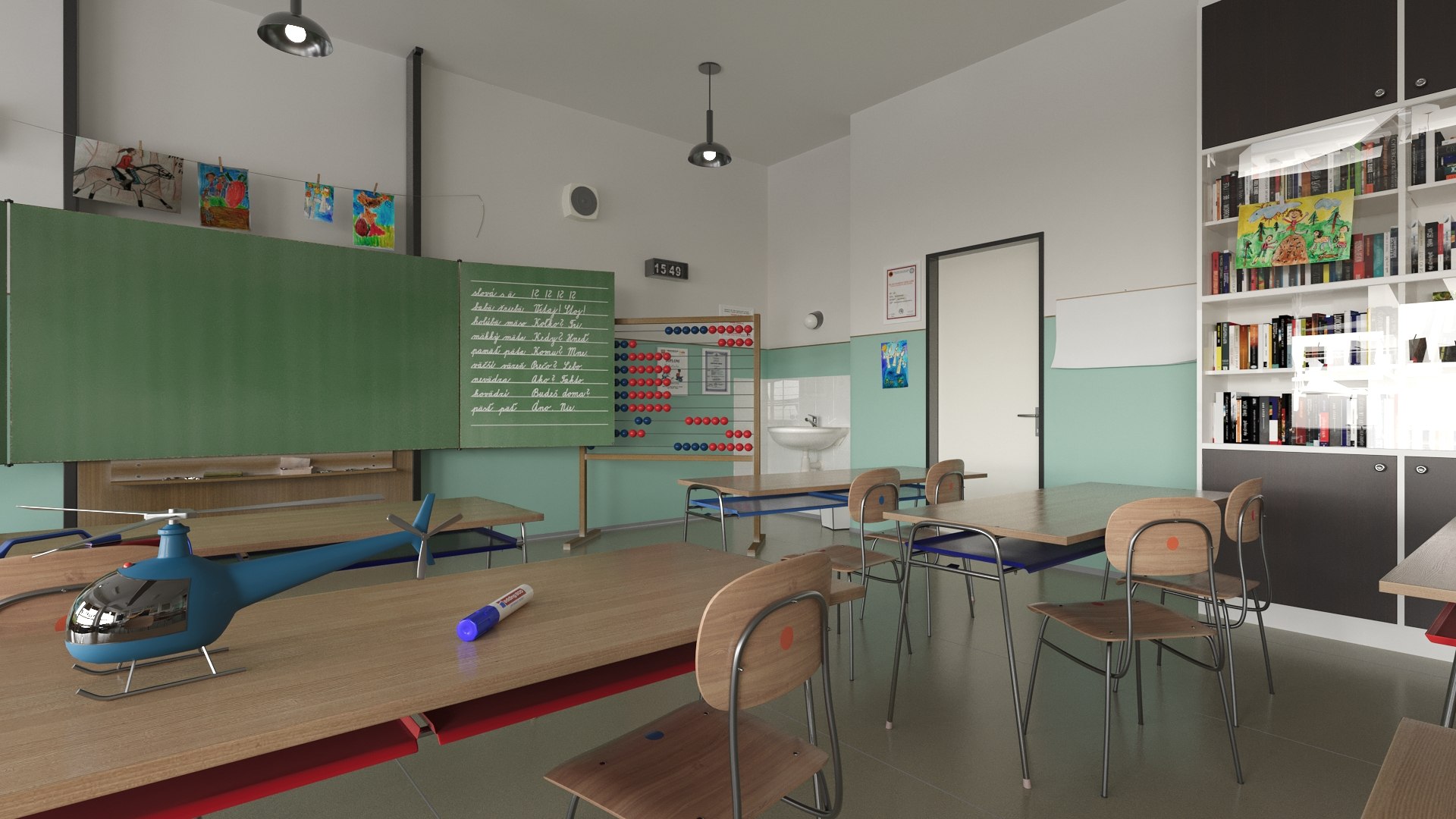 3D Classroom Scene Model - TurboSquid 2219406