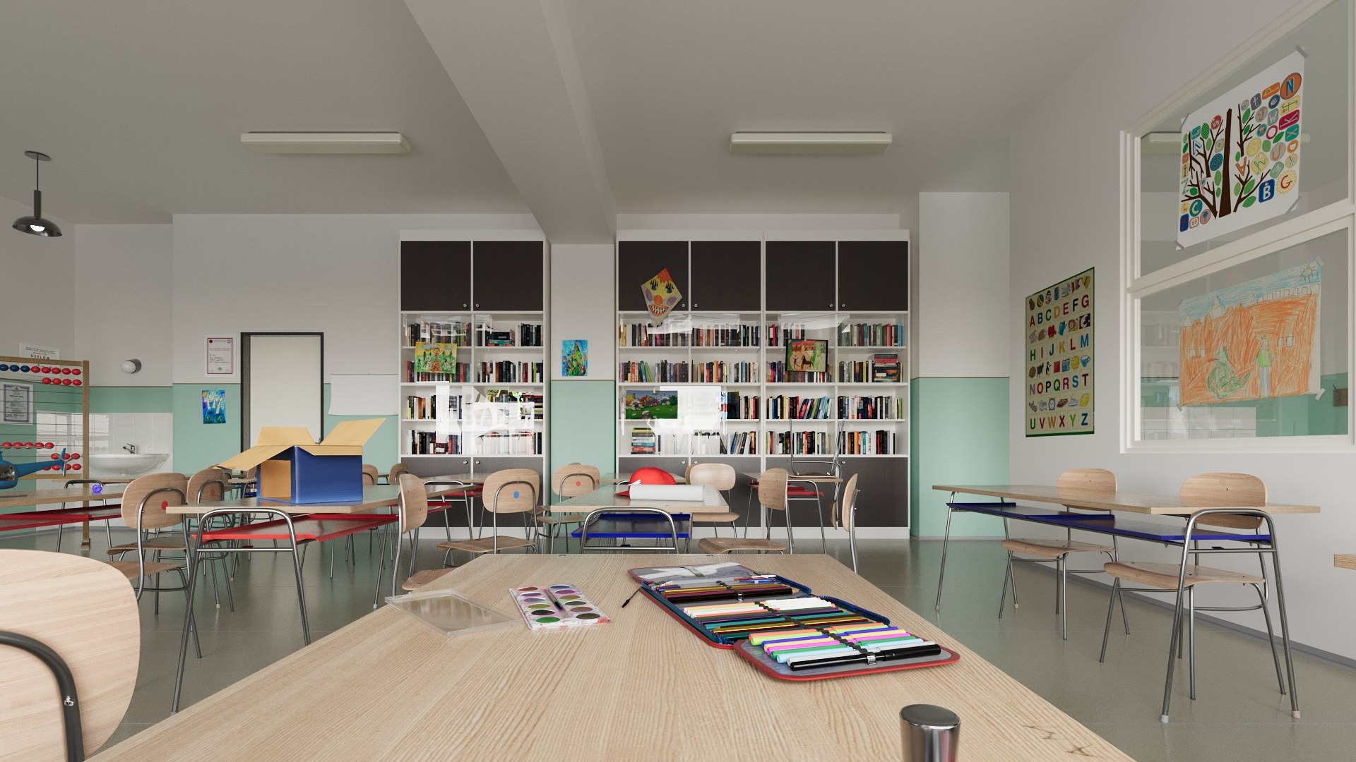 3D Classroom Scene Model - TurboSquid 2219406