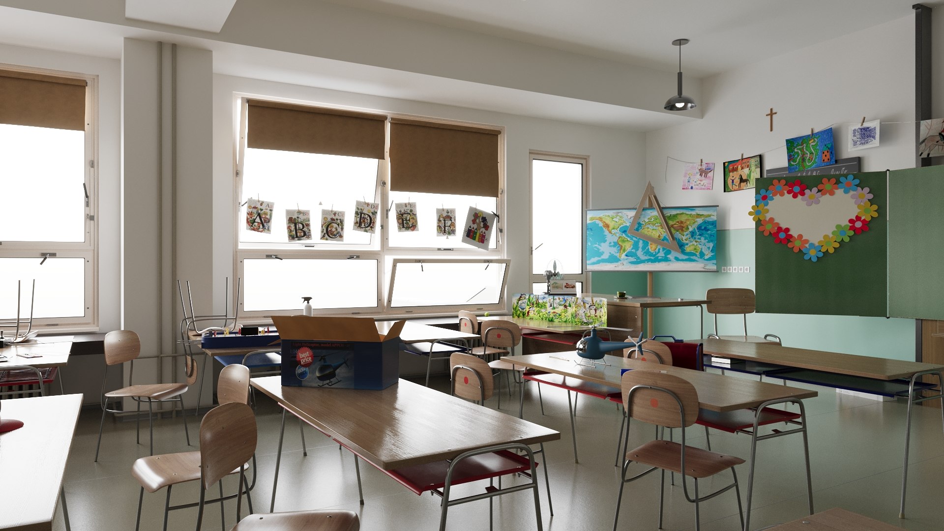 3D Classroom Scene Model - TurboSquid 2219406