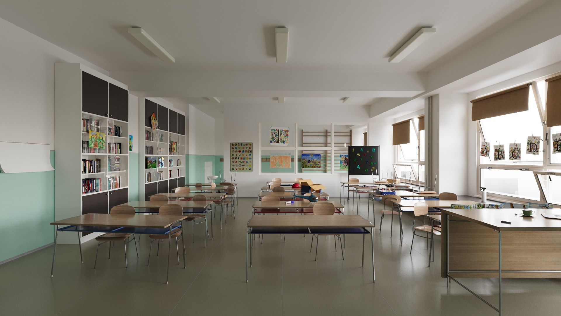 3D Classroom Scene Model - TurboSquid 2219406