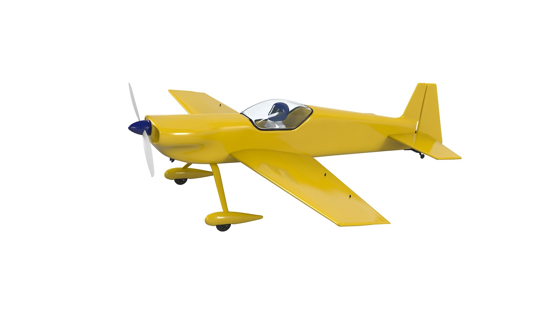 3D Yellow Sport Plane Model - TurboSquid 1614407