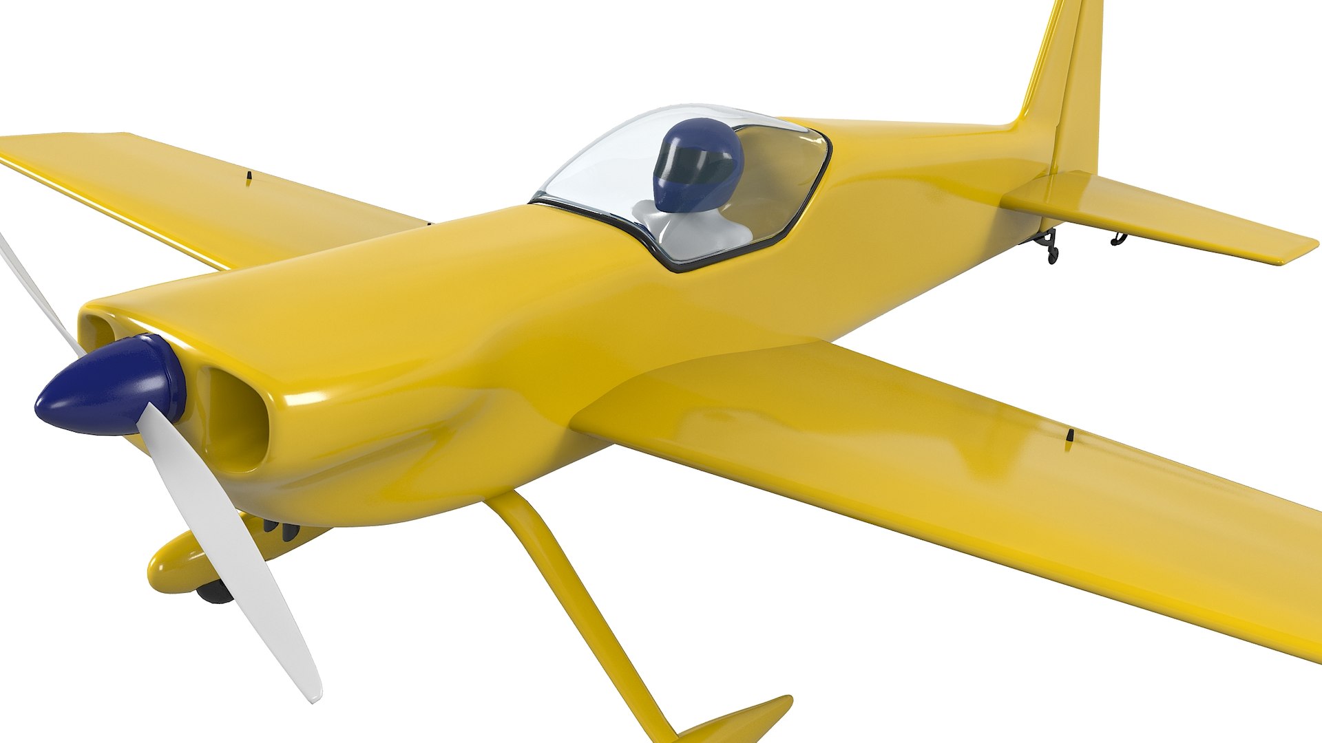 3D Yellow Sport Plane Model - TurboSquid 1614407