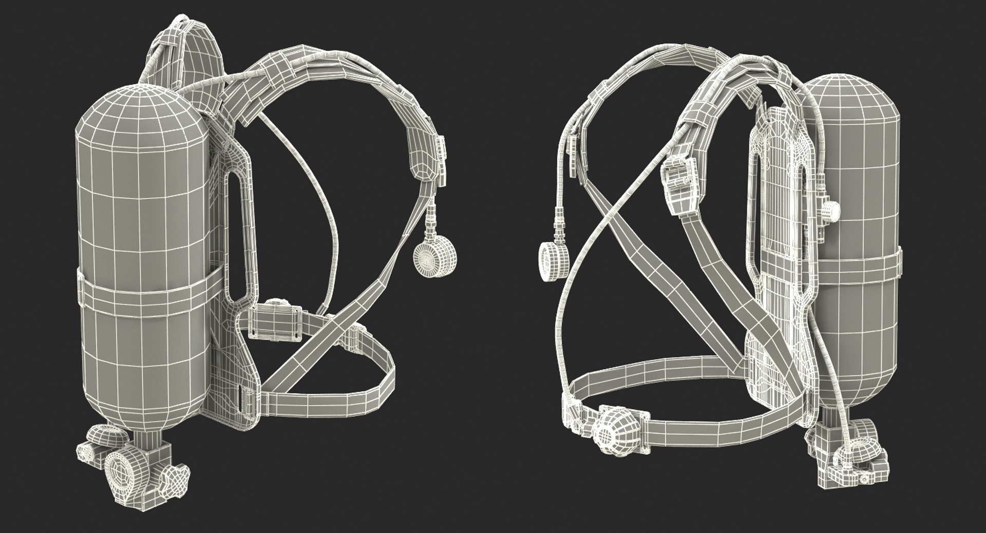 Firefighter oxygen equipment model - TurboSquid 1153094