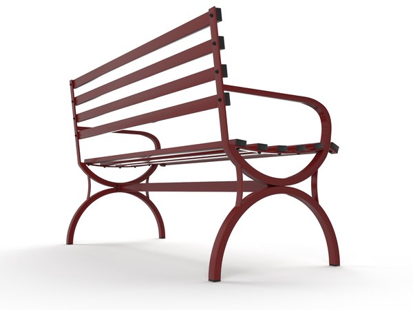 3D модель BENCH LANCAS Red PBR - TurboSquid 2014996