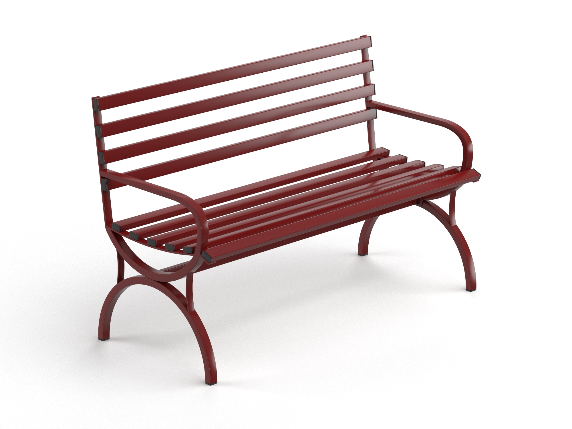 BENCH LANCAS Red PBR 3D - TurboSquid 2014996