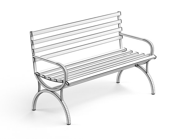 BENCH LANCAS Red PBR 3D - TurboSquid 2014996