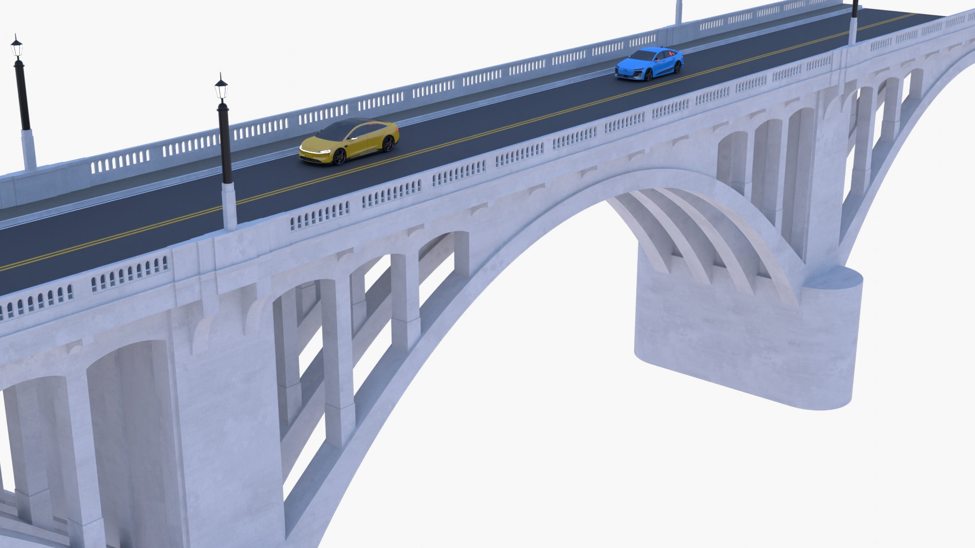3D Model Hitachi Azuma And Cars Bridges - TurboSquid 2392145