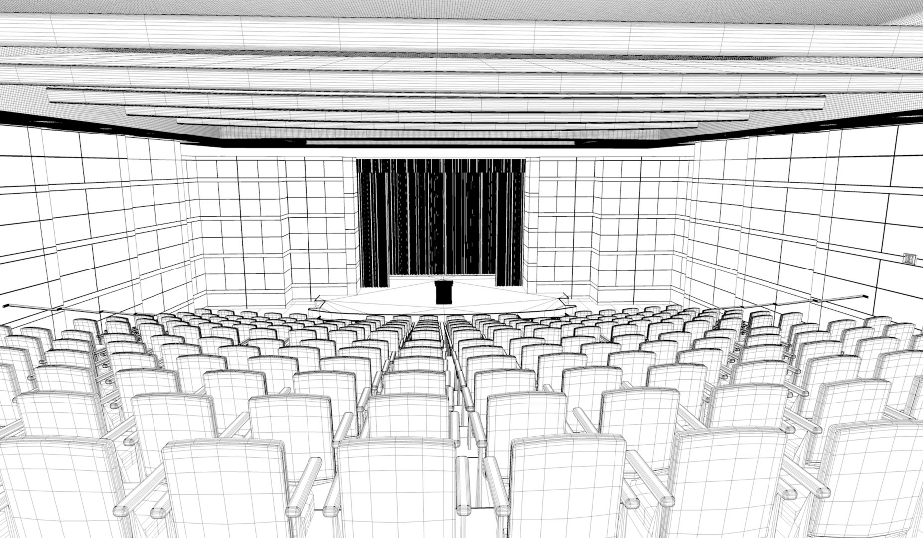 3D Hall Theater Burns Auditorium - TurboSquid 1658336