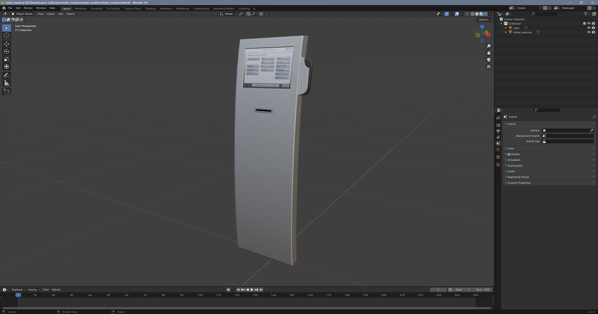 Ticket Machine 3D - TurboSquid 2183594