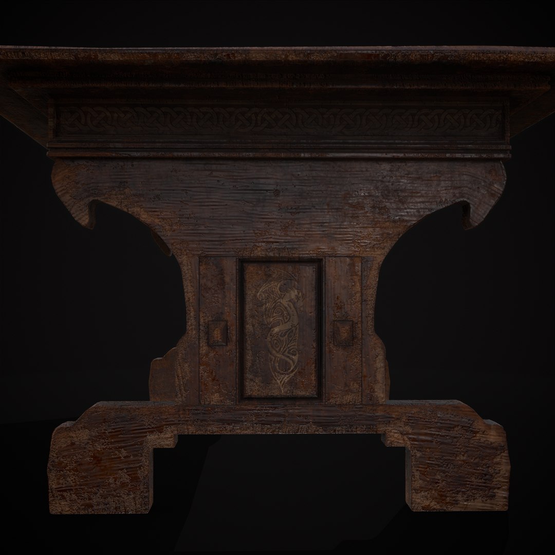 Rustic Elegant Medieval Reading Table 3D Model - TurboSquid 1988543