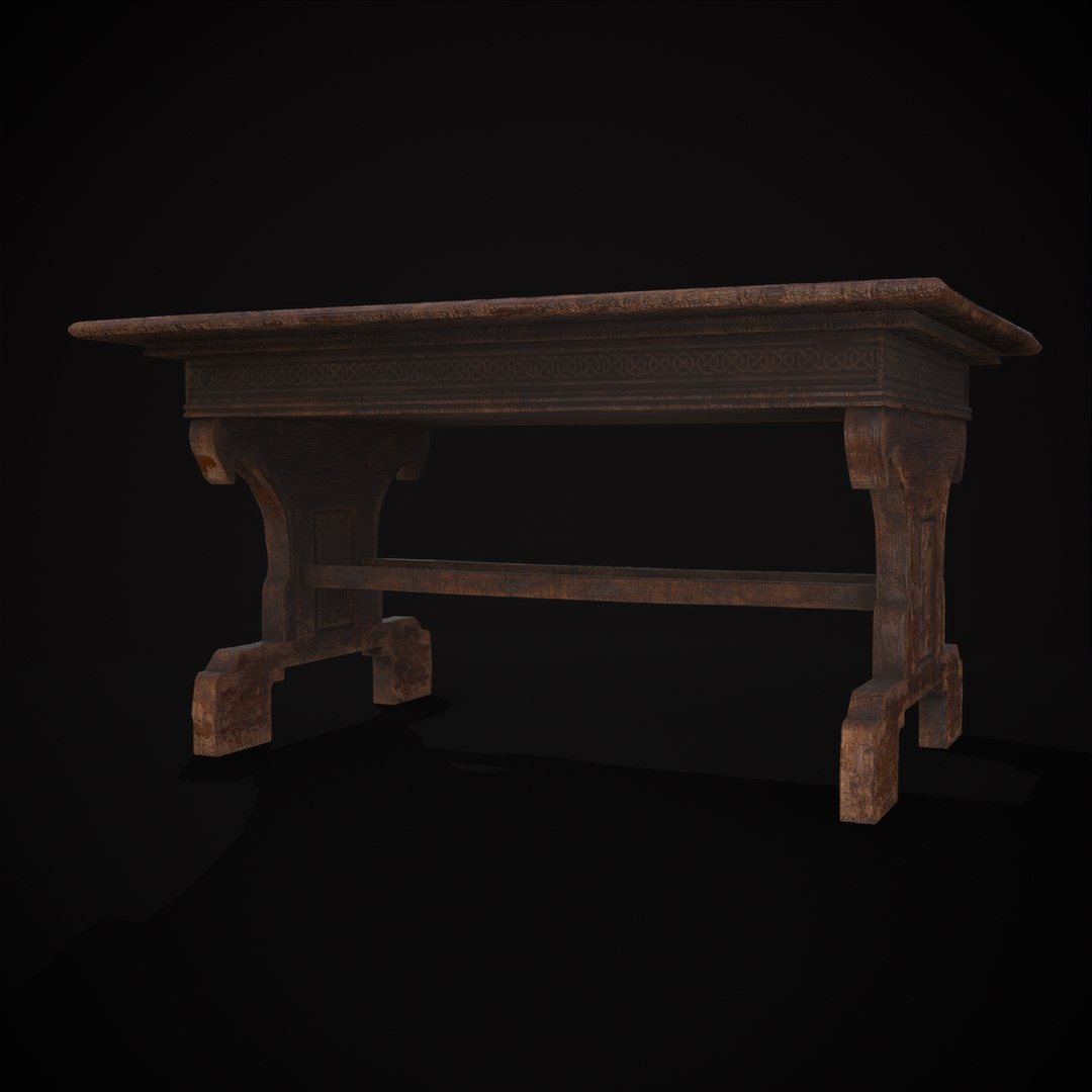 Rustic Elegant Medieval Reading Table 3D Model - TurboSquid 1988543