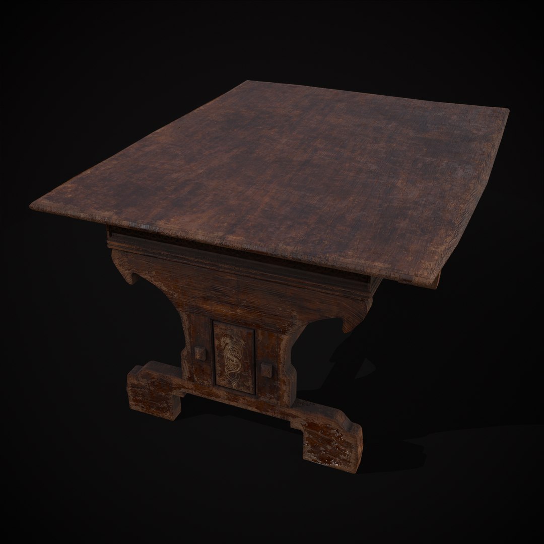 Rustic Elegant Medieval Reading Table 3D Model - TurboSquid 1988543