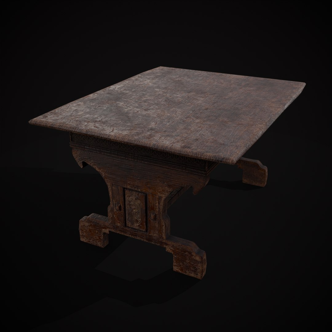 Rustic Elegant Medieval Reading Table 3D Model - TurboSquid 1988543