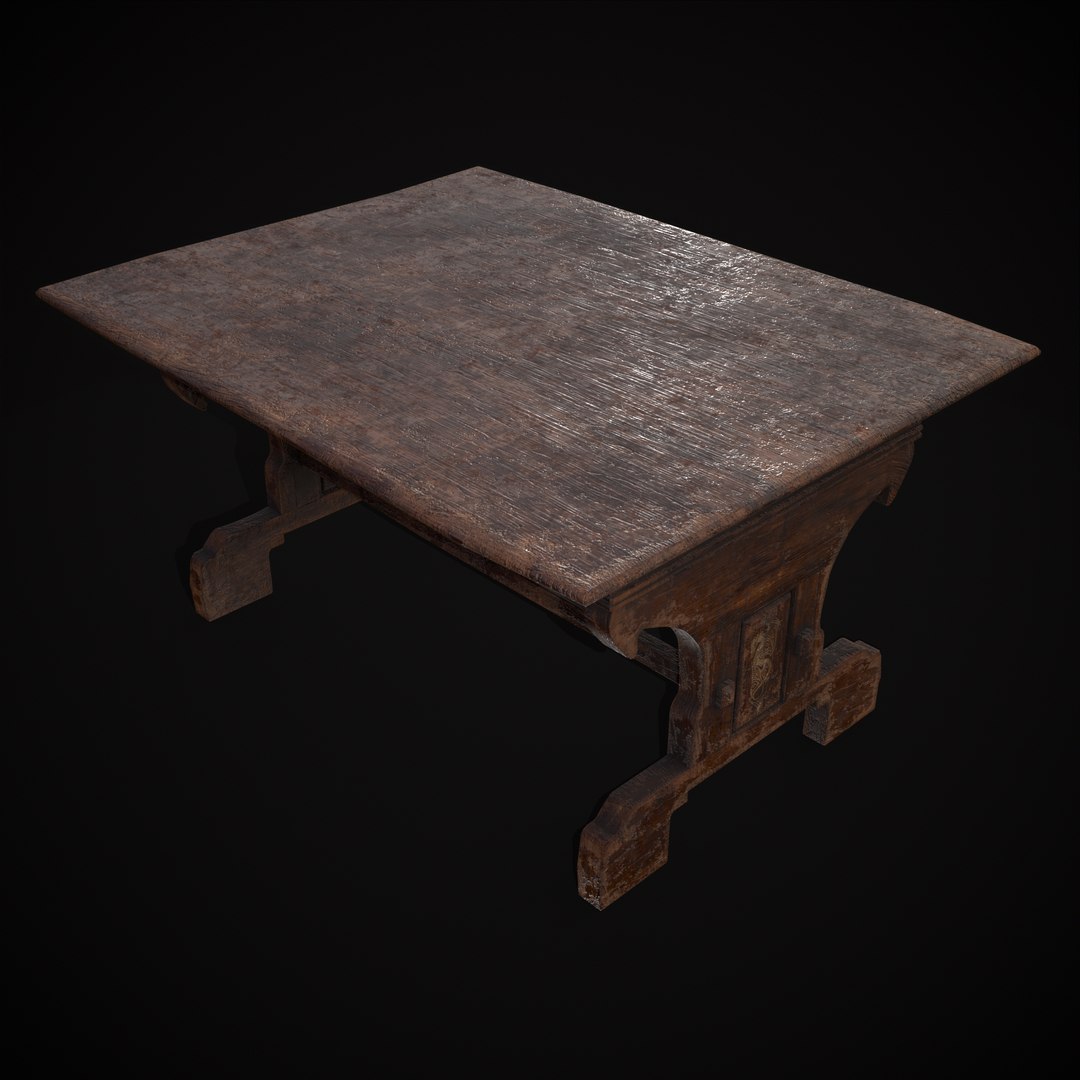 Rustic Elegant Medieval Reading Table 3D Model - TurboSquid 1988543