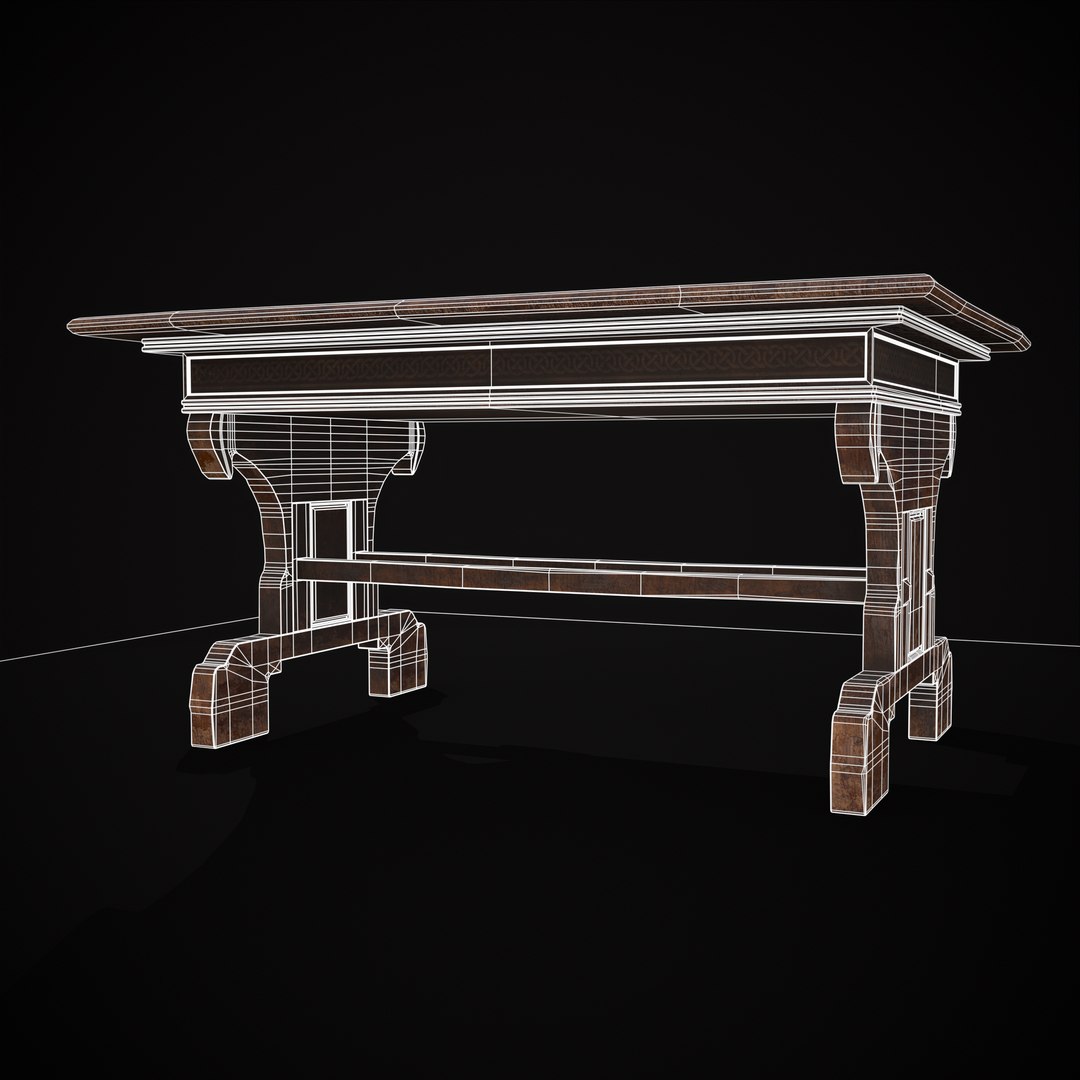 Rustic Elegant Medieval Reading Table 3D Model - TurboSquid 1988543