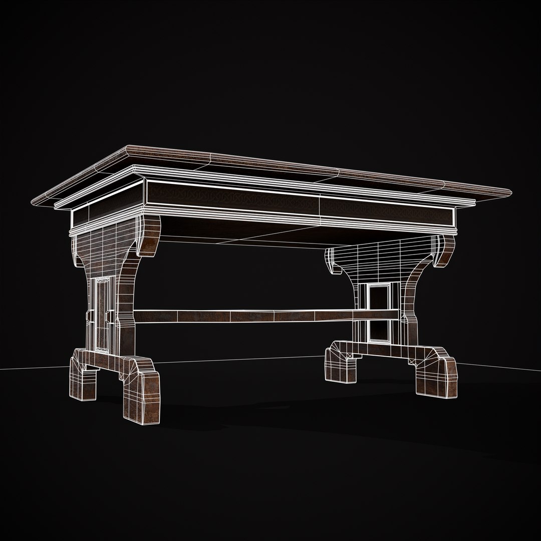Rustic Elegant Medieval Reading Table 3D Model - TurboSquid 1988543