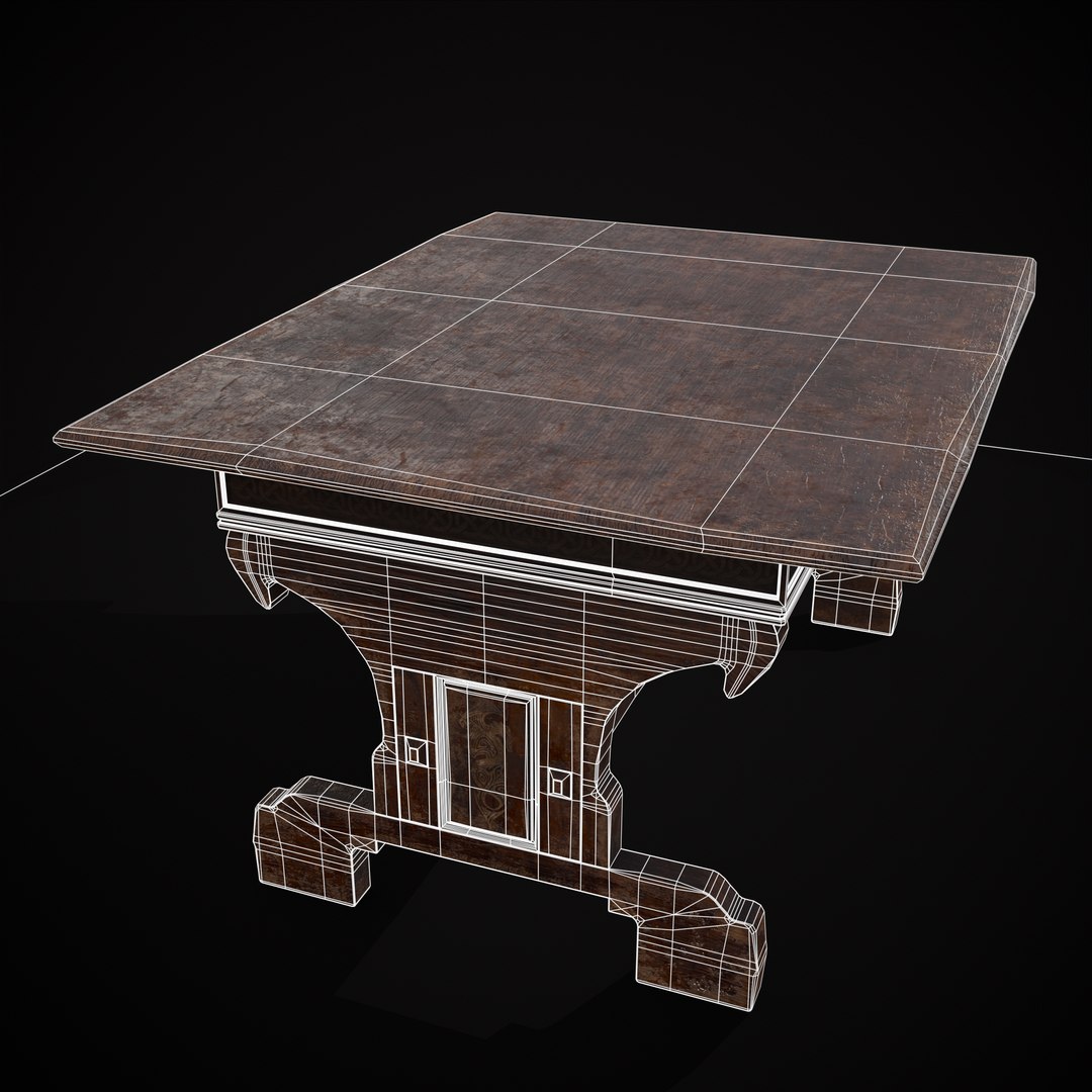 Rustic Elegant Medieval Reading Table 3D Model - TurboSquid 1988543