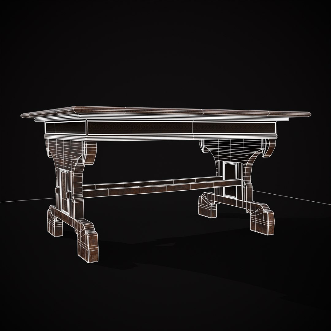 Rustic Elegant Medieval Reading Table 3D Model - TurboSquid 1988543