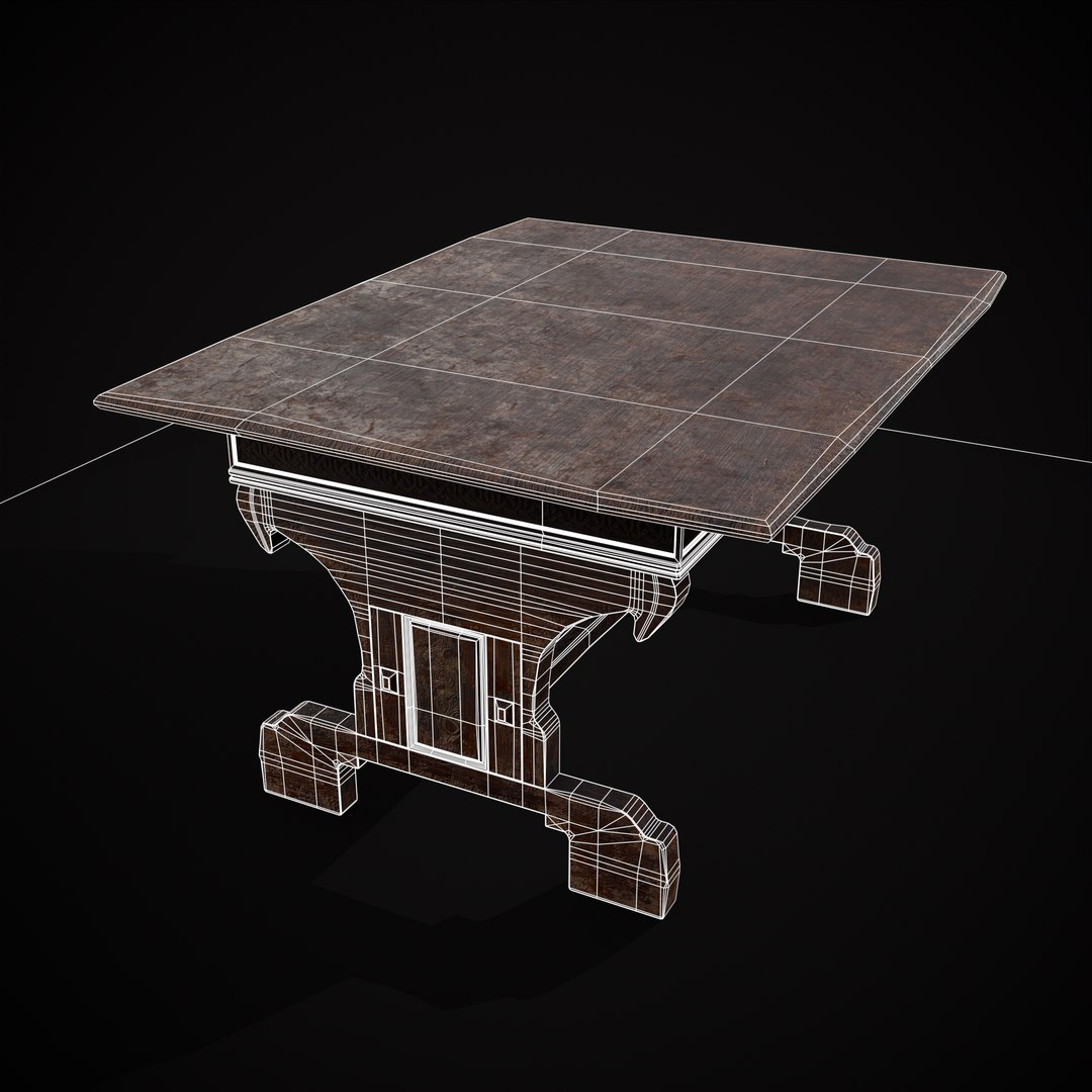 Rustic Elegant Medieval Reading Table 3D Model - TurboSquid 1988543