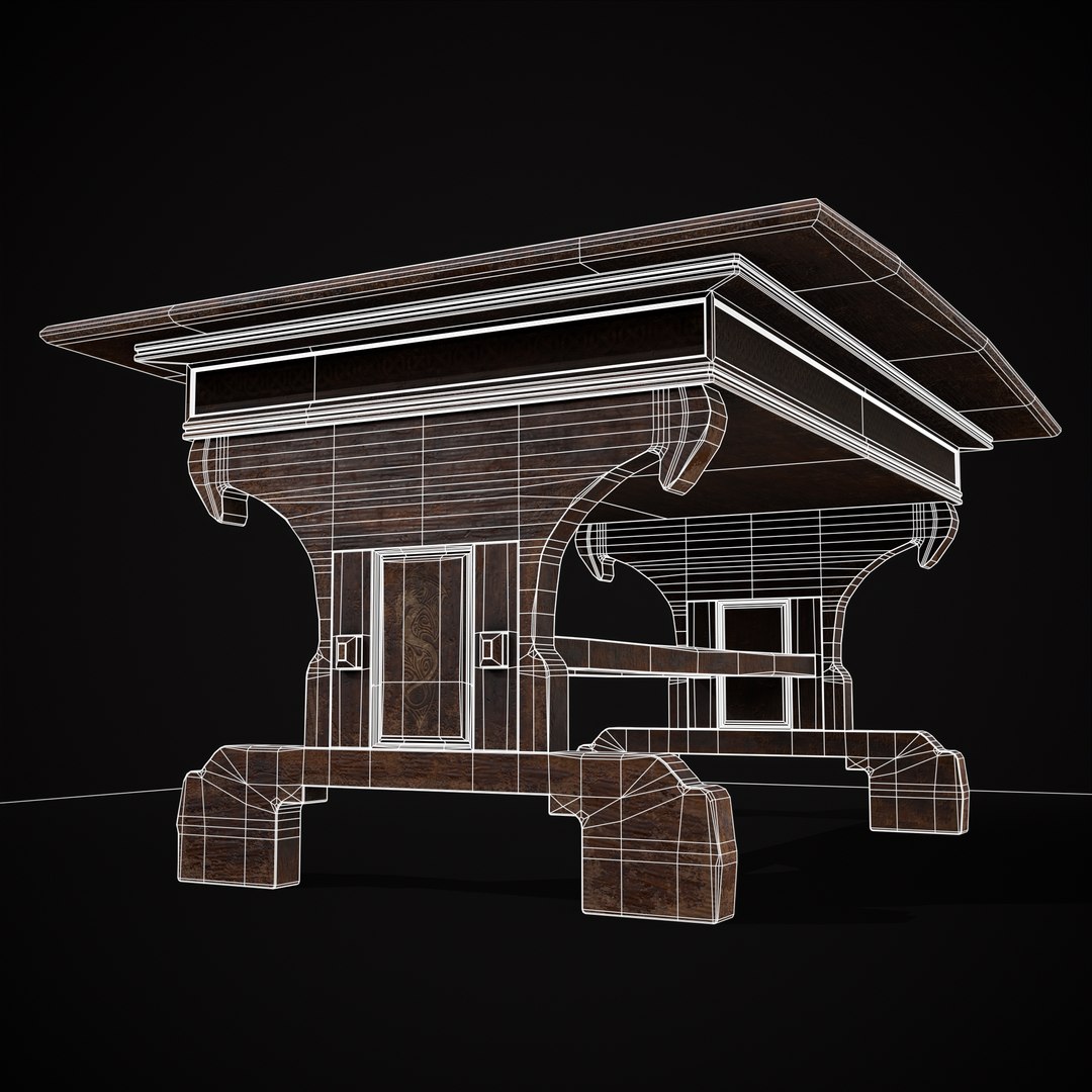 Rustic Elegant Medieval Reading Table 3D Model - TurboSquid 1988543