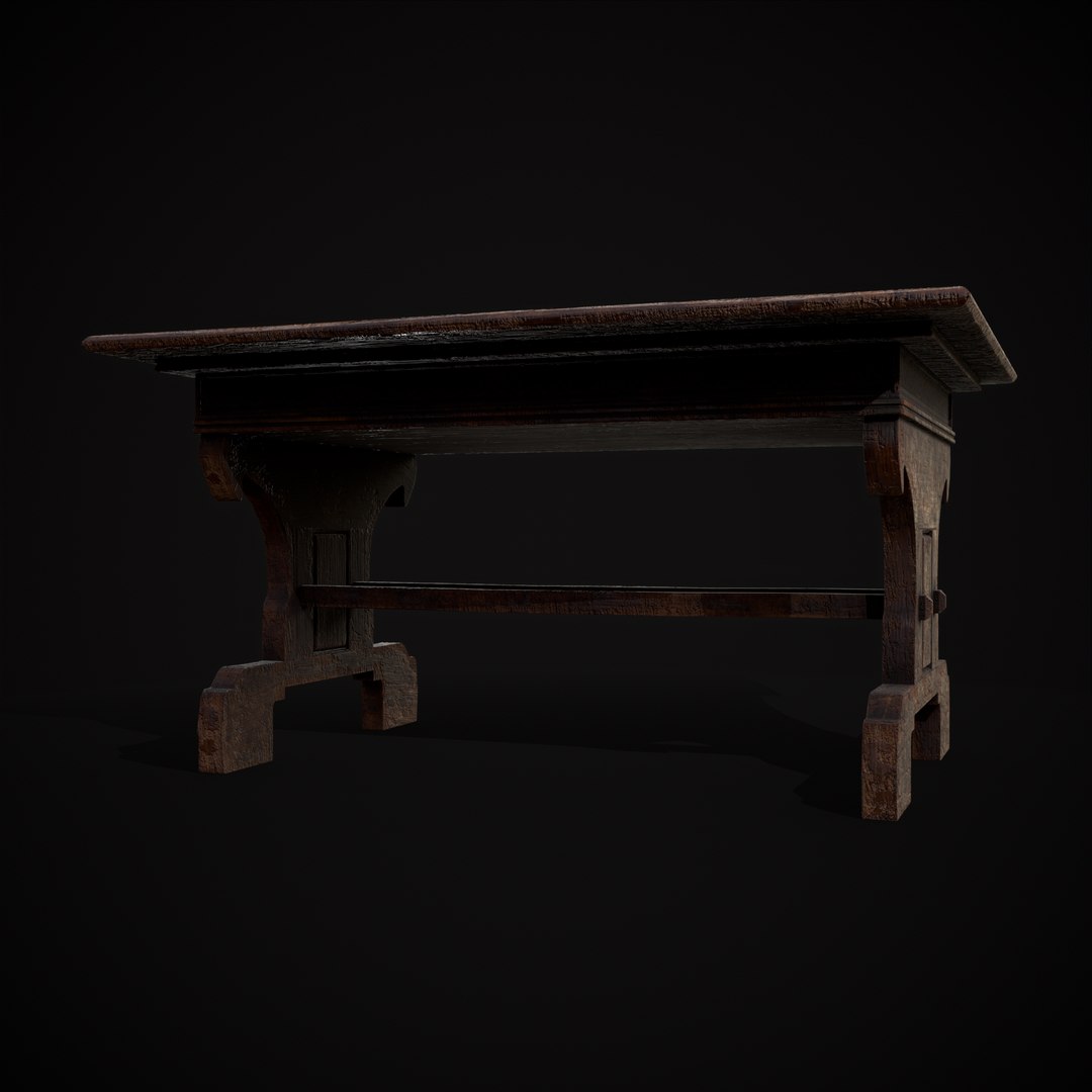 Rustic Elegant Medieval Reading Table 3D Model - TurboSquid 1988543