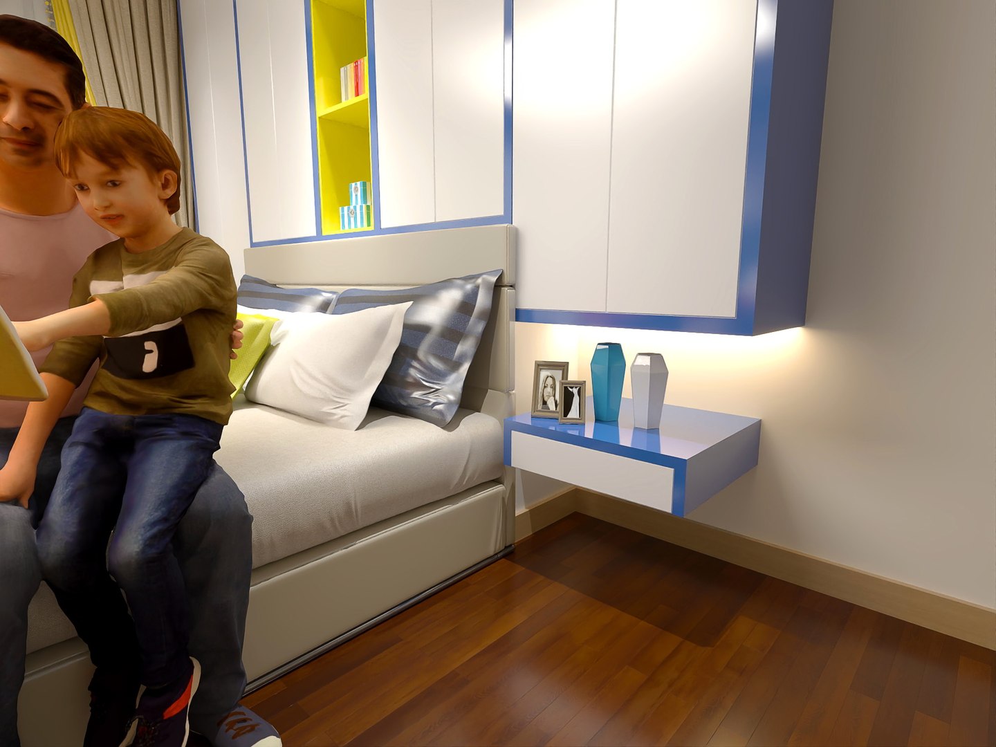 3D Double Children Bedroom 3D Model - TurboSquid 2269669