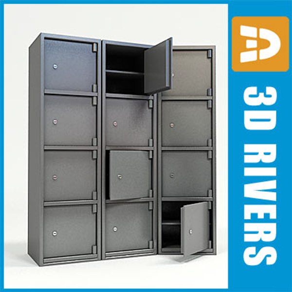 3d bank locker model
