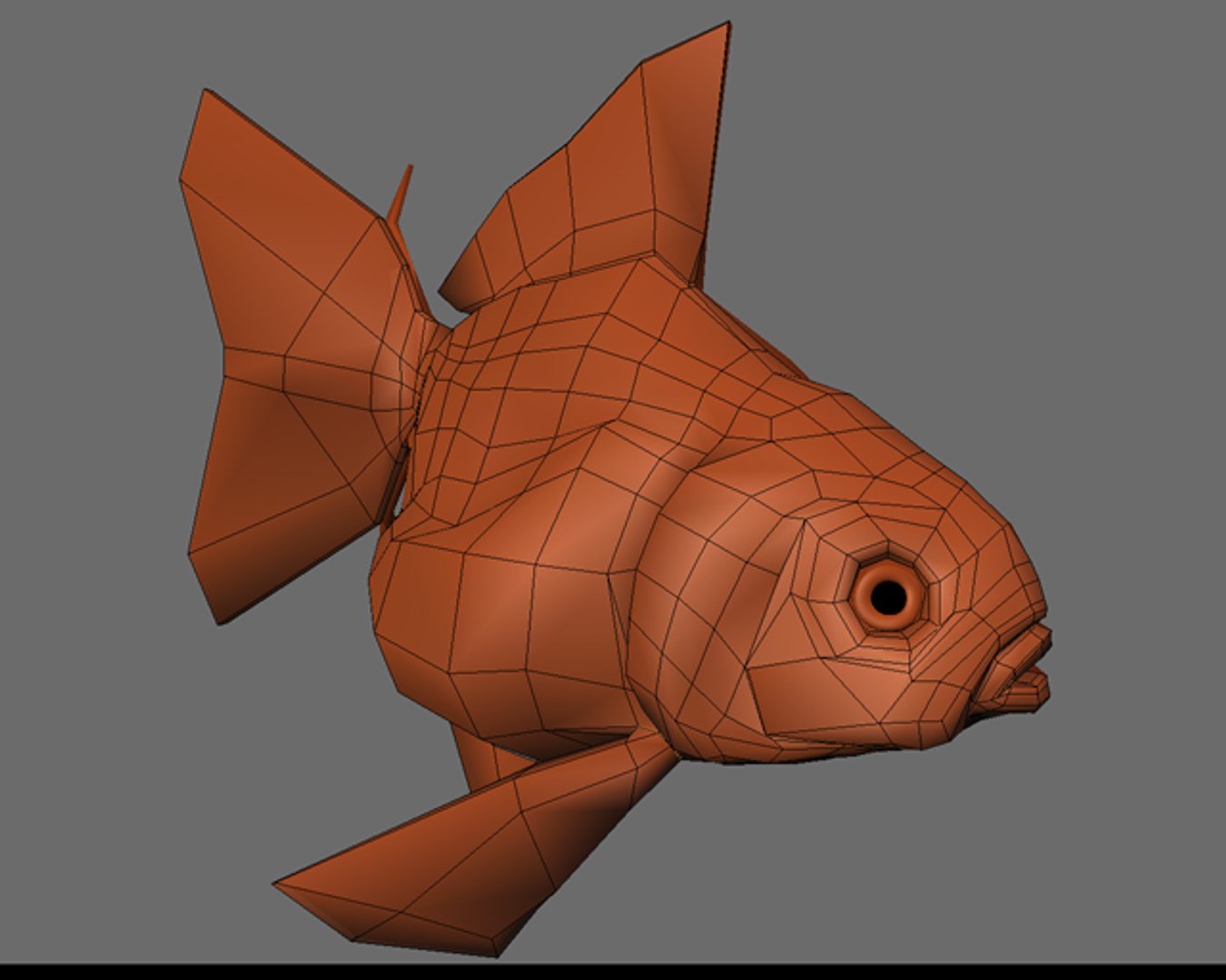 fish gold goldfish 3d model