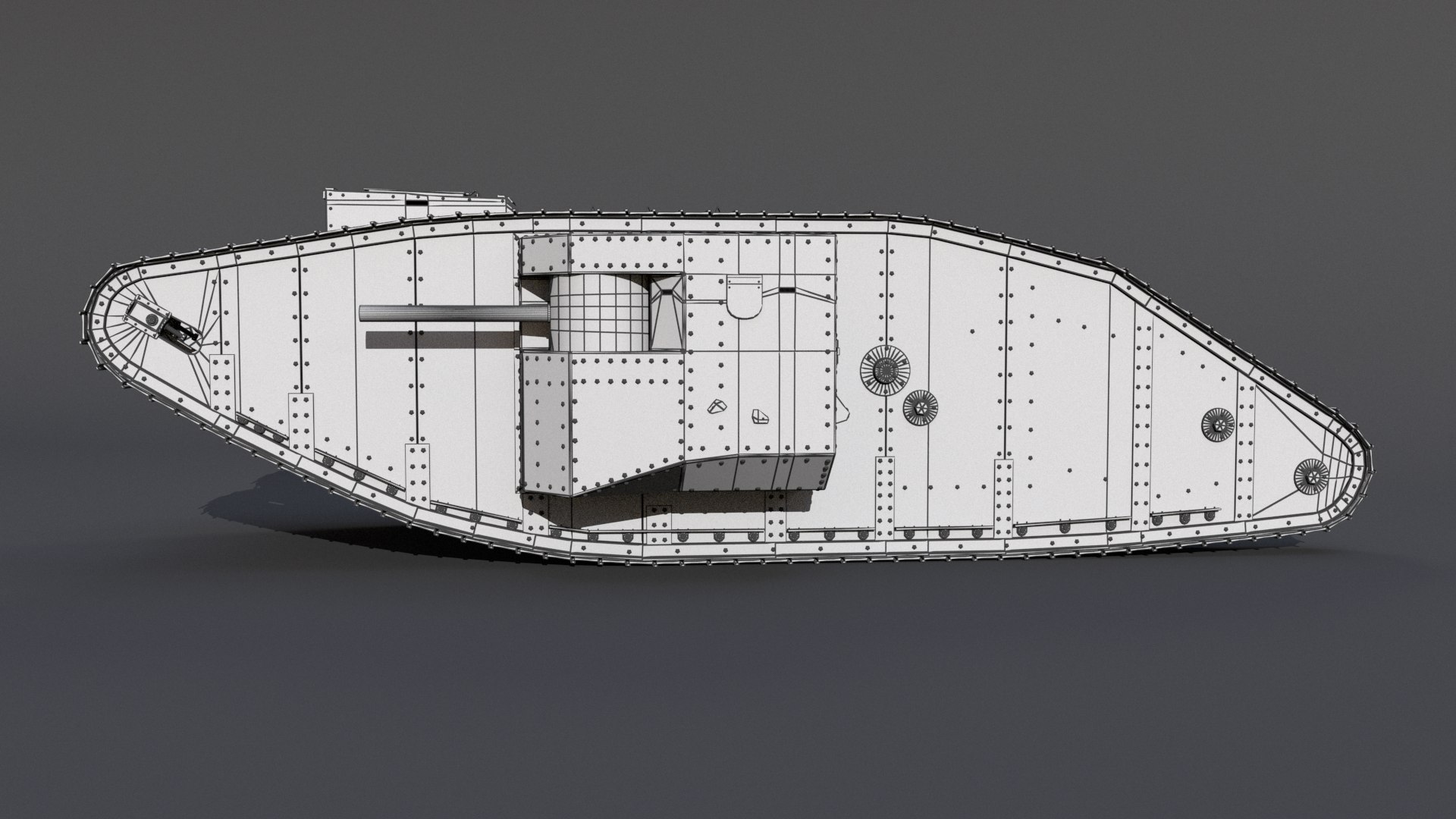 Mark 1 Tank Modeled 3D - TurboSquid 1398768