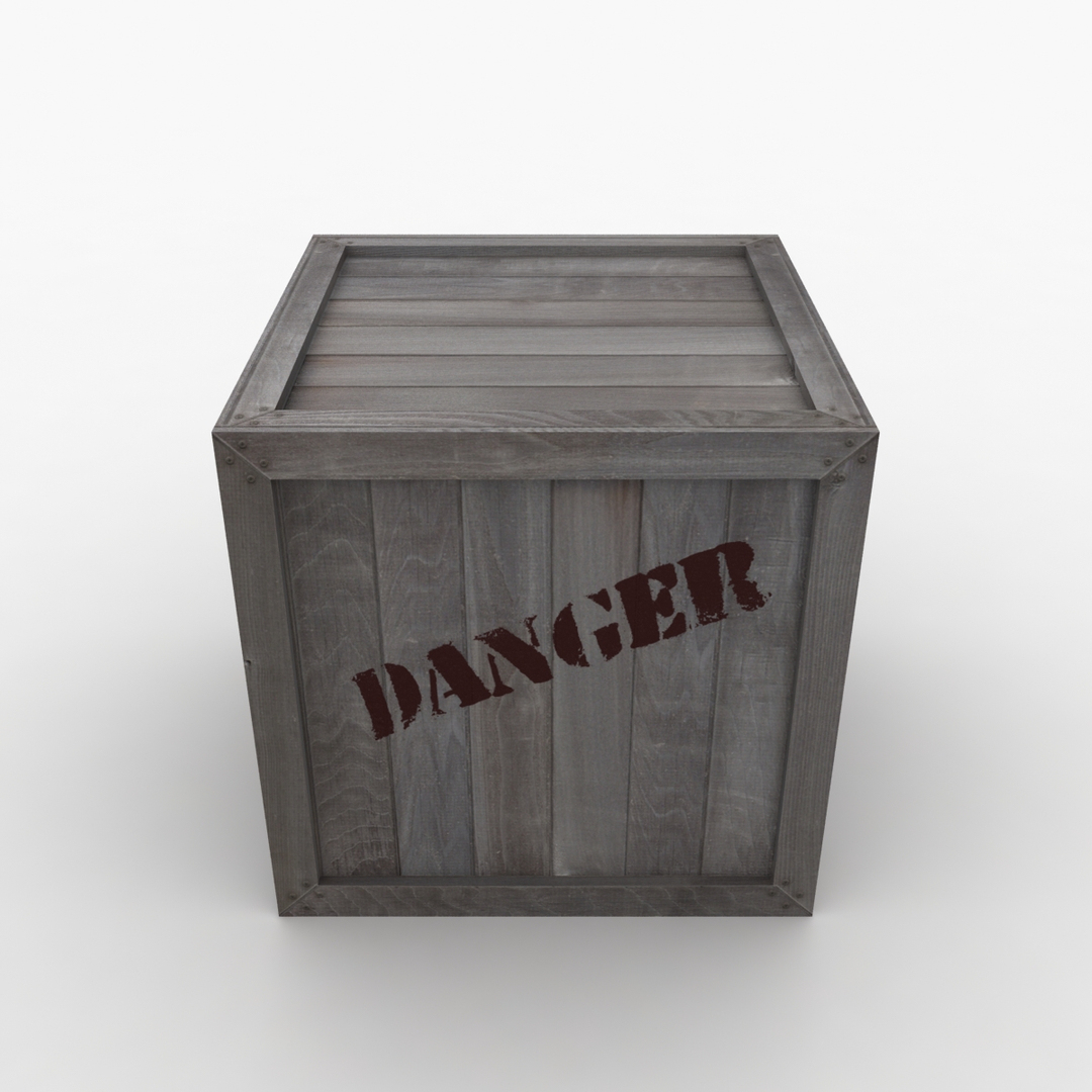3d Wooden Crate Danger