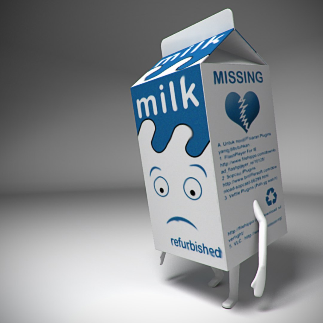 Milk Box Character 3d Ma