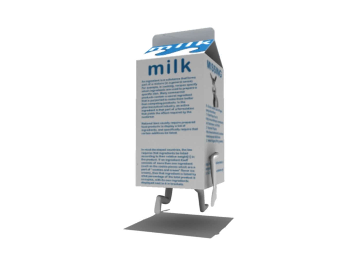 Milk Box Character 3d Ma