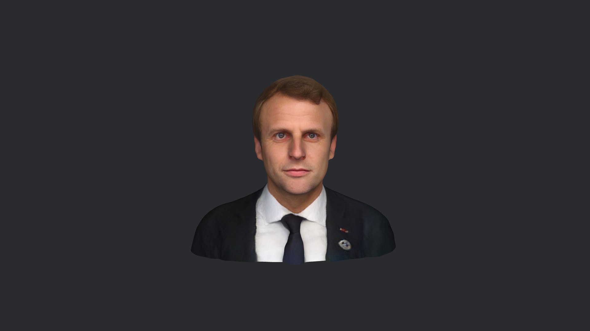 3D модель BLENEmmanuel Macron-Realistic bust head readyD - TurboSquid ...