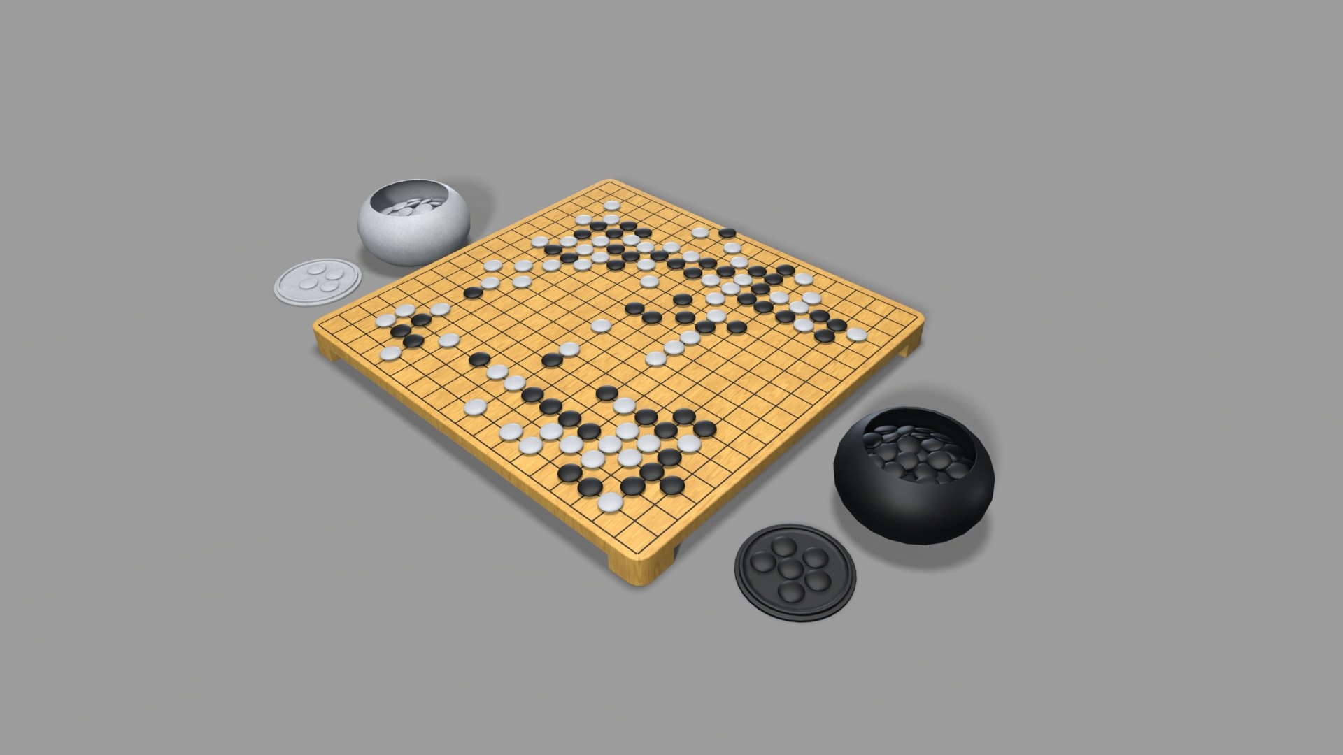 3D Model GO Board Game - TurboSquid 2350528