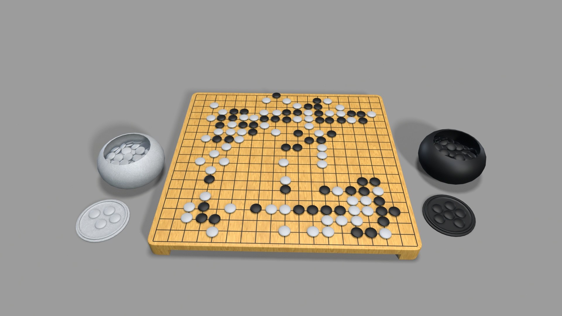 3D Model GO Board Game - TurboSquid 2350528