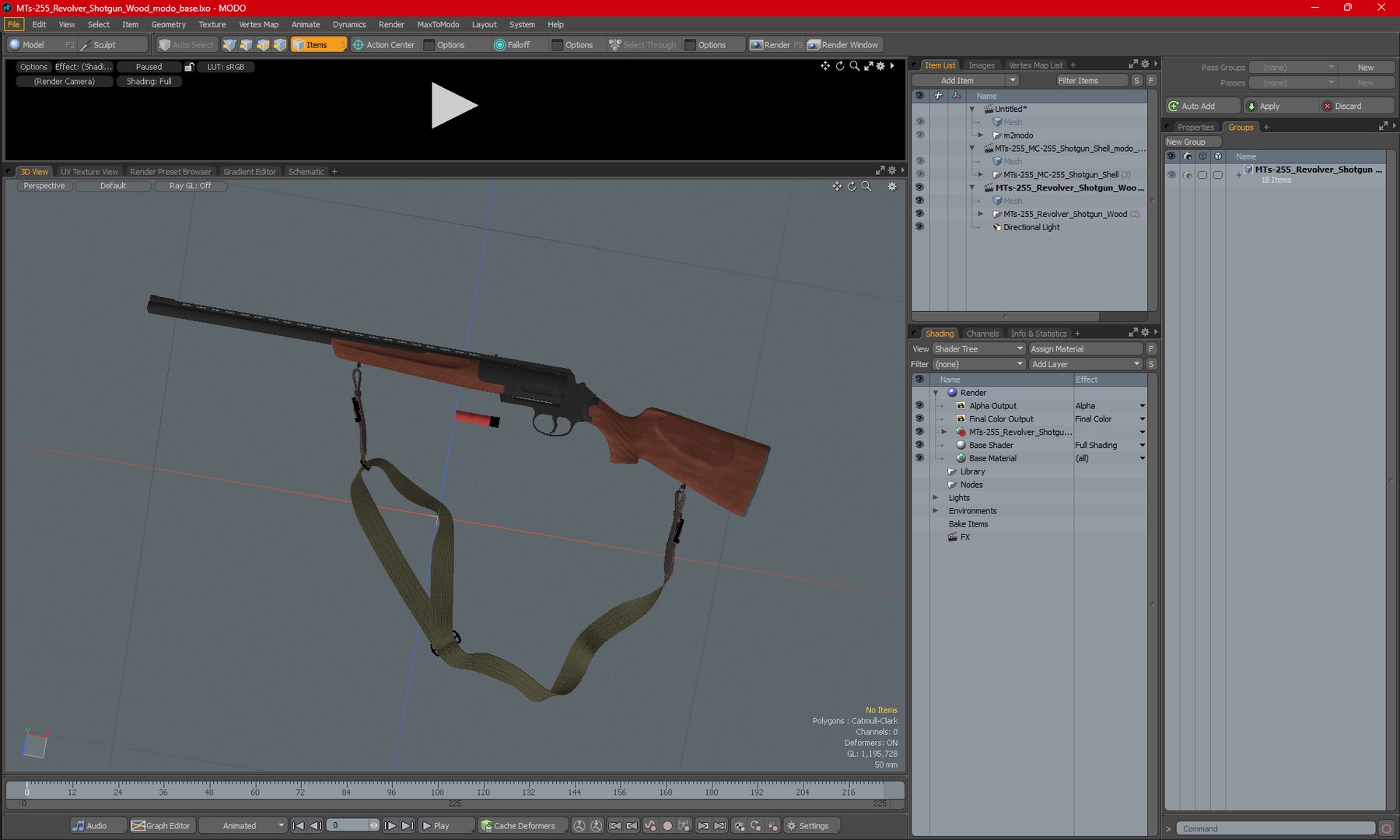 MTs-255 Revolver Shotgun Wood 3D Model - TurboSquid 2079664