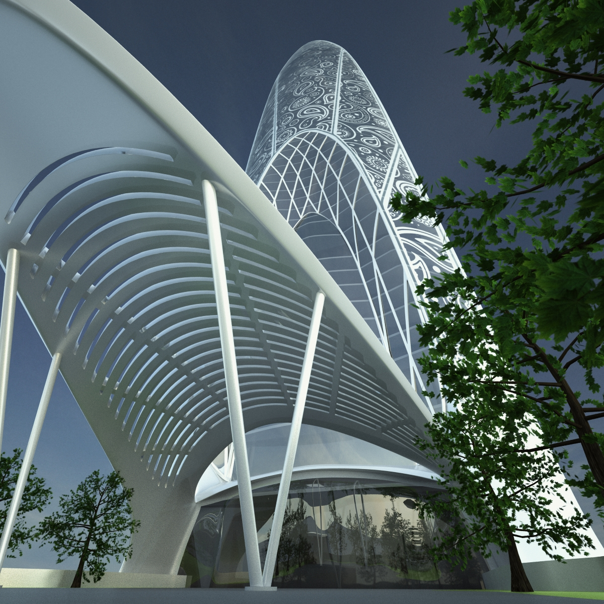 3d model namaste tower