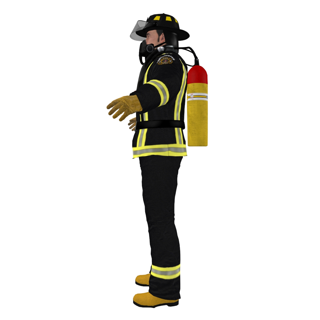 fireman ready 3d model