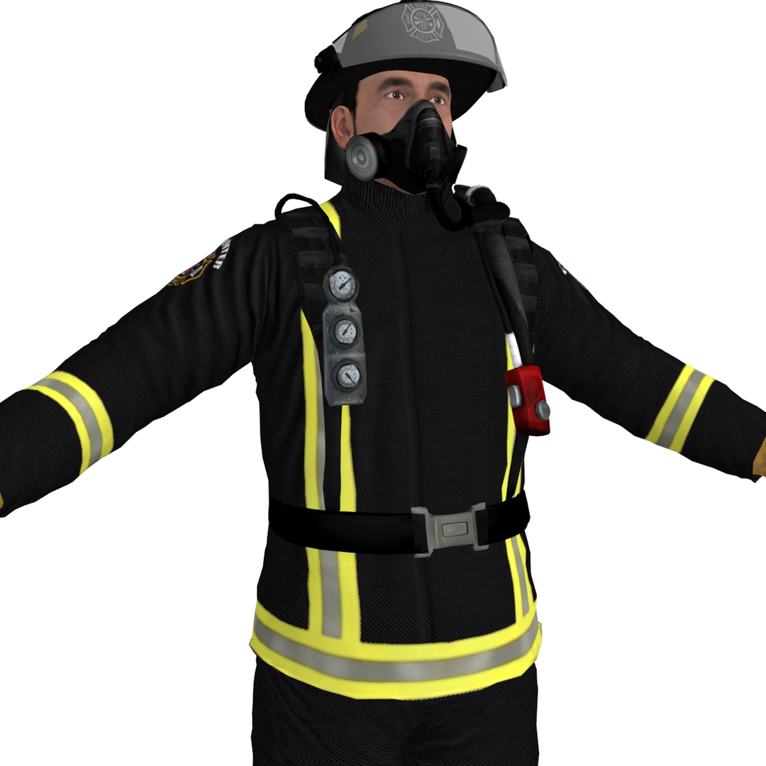 fireman ready 3d model
